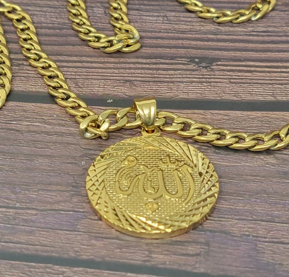 Gold Allah Pendant Necklace, Islamic Jewelry, Arabic Calligraphy – My ...