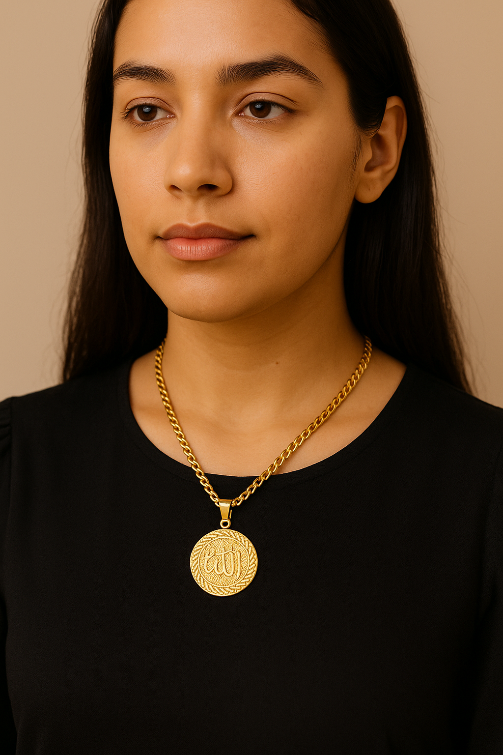 Gold Allah Pendant Necklace, Islamic Jewelry, Arabic Calligraphy – My ...